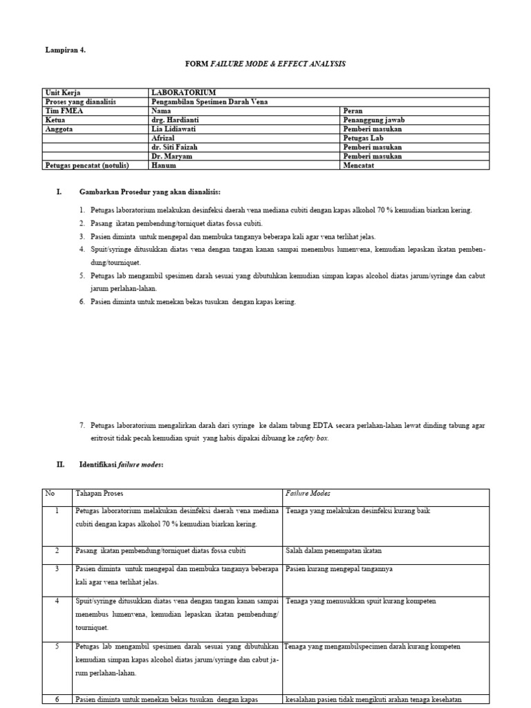 FMEA LABORATORIUM Fix | PDF