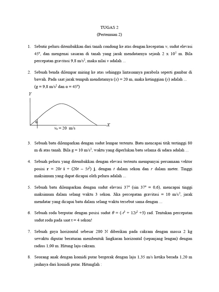 Soal Fisika Gerak Parabola dan Rotasi | PDF
