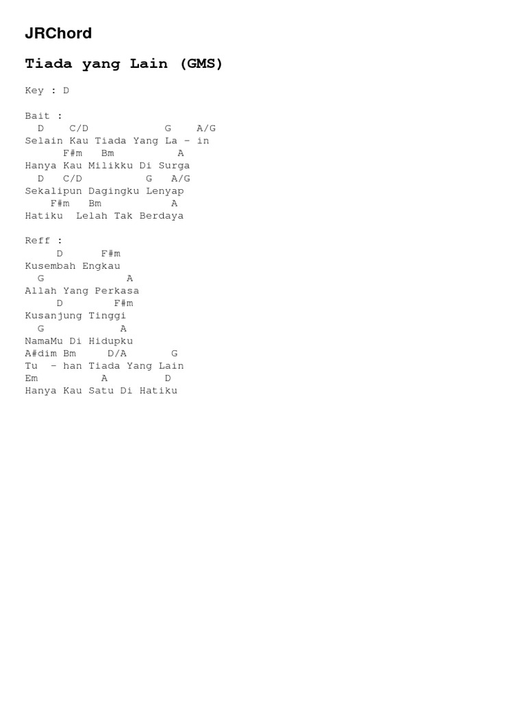 Tiada Yang Lain GMS | PDF