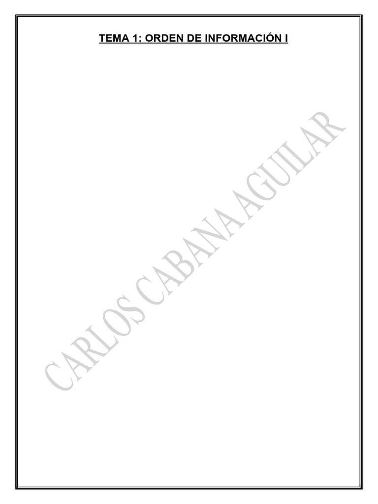 TEMA 1 Orden de Inf. | PDF