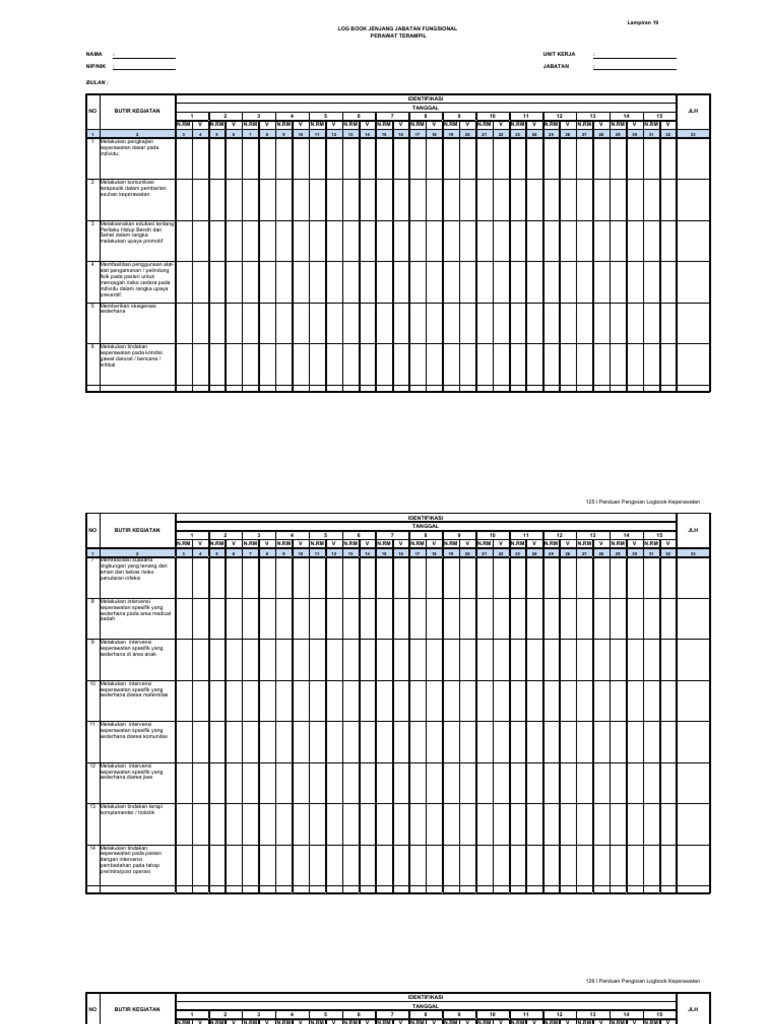 6 LOGBOOK PERAWAT | PDF