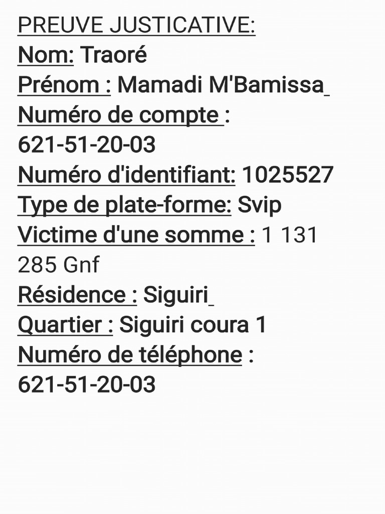 Preuve de Justicative | PDF