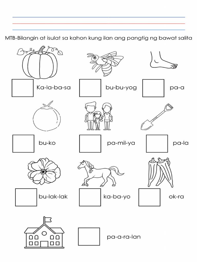 BIlangin Kung Ilan Ang Pantig NG Bawat Salita | PDF
