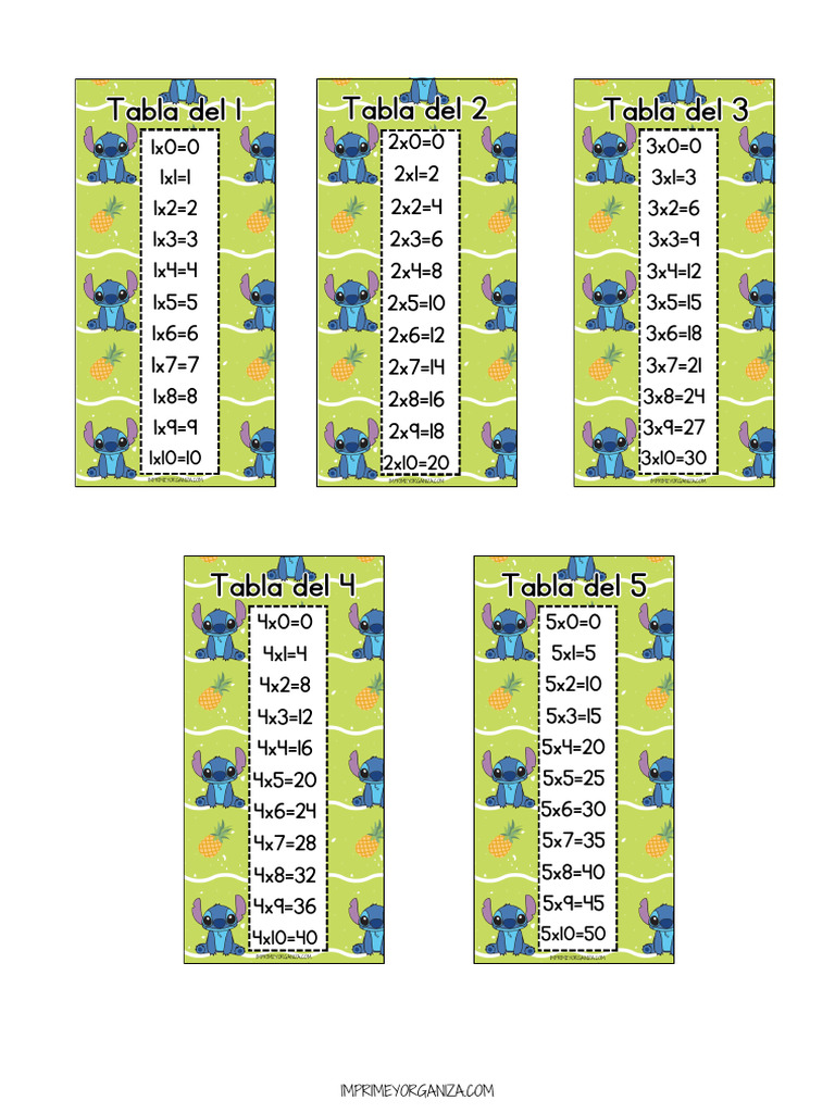 Tabuada do Stitch para Imprimir | PDF