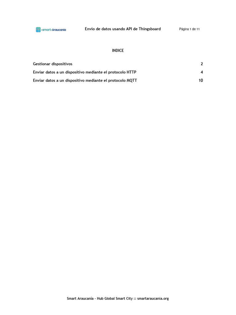 Envío de Datos Cliente ThingsBoard | PDF