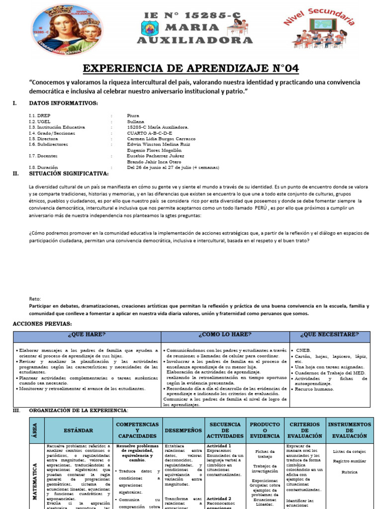 Eda N °04 - Matematica | PDF