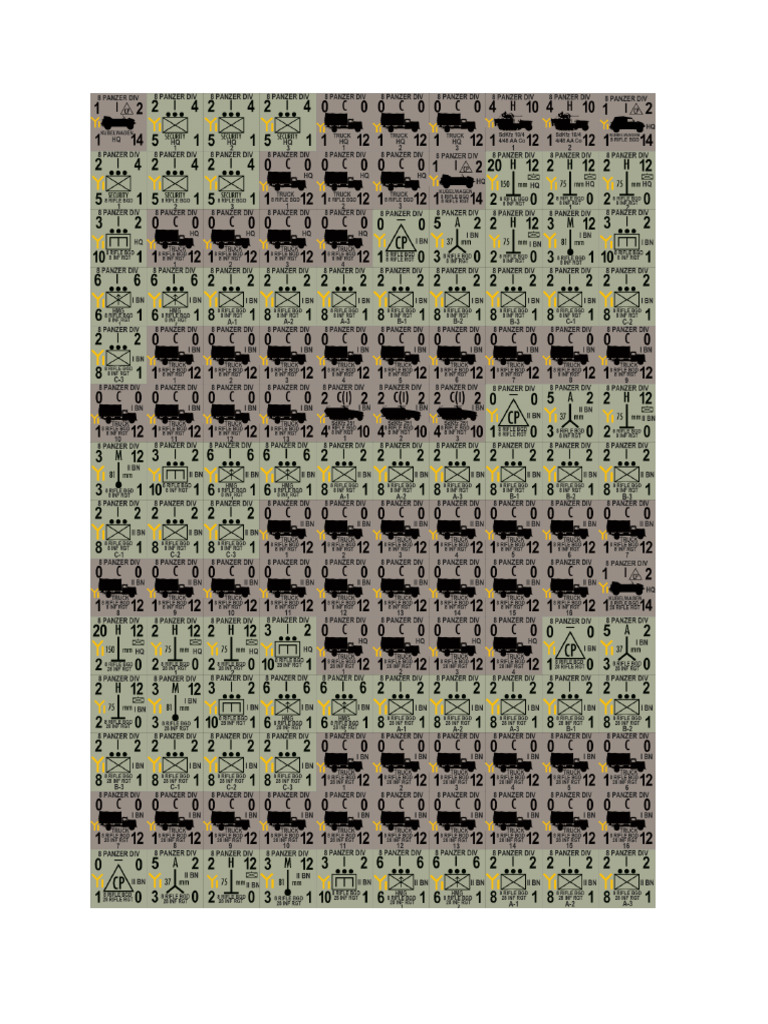 German 8th Panzer Division June 22 1941 Counter Print Sheet | PDF
