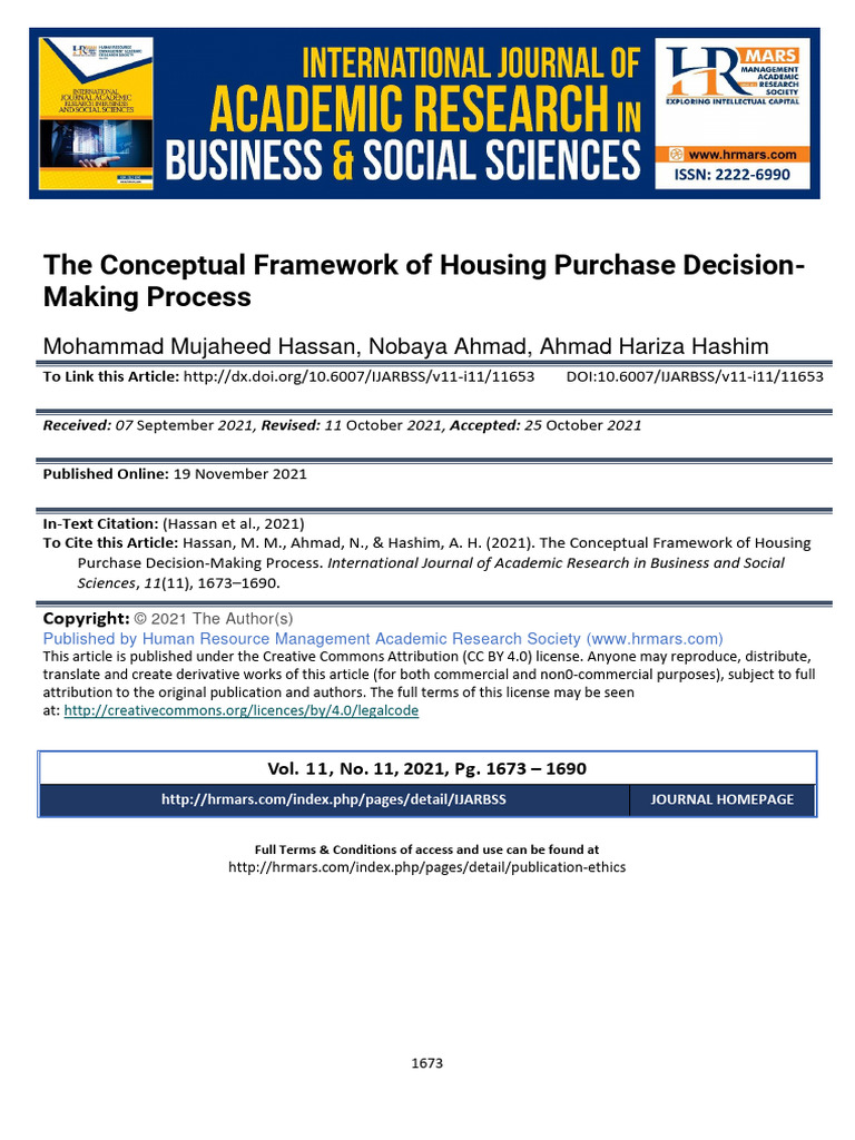 The Conceptual Framework of Housing Purchase Decision-Making Process ...
