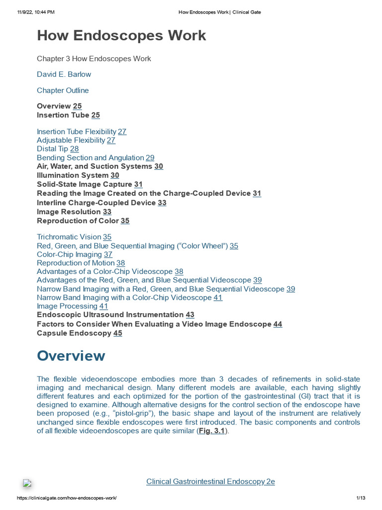 How Endoscopes Work - Clinical Gate | PDF