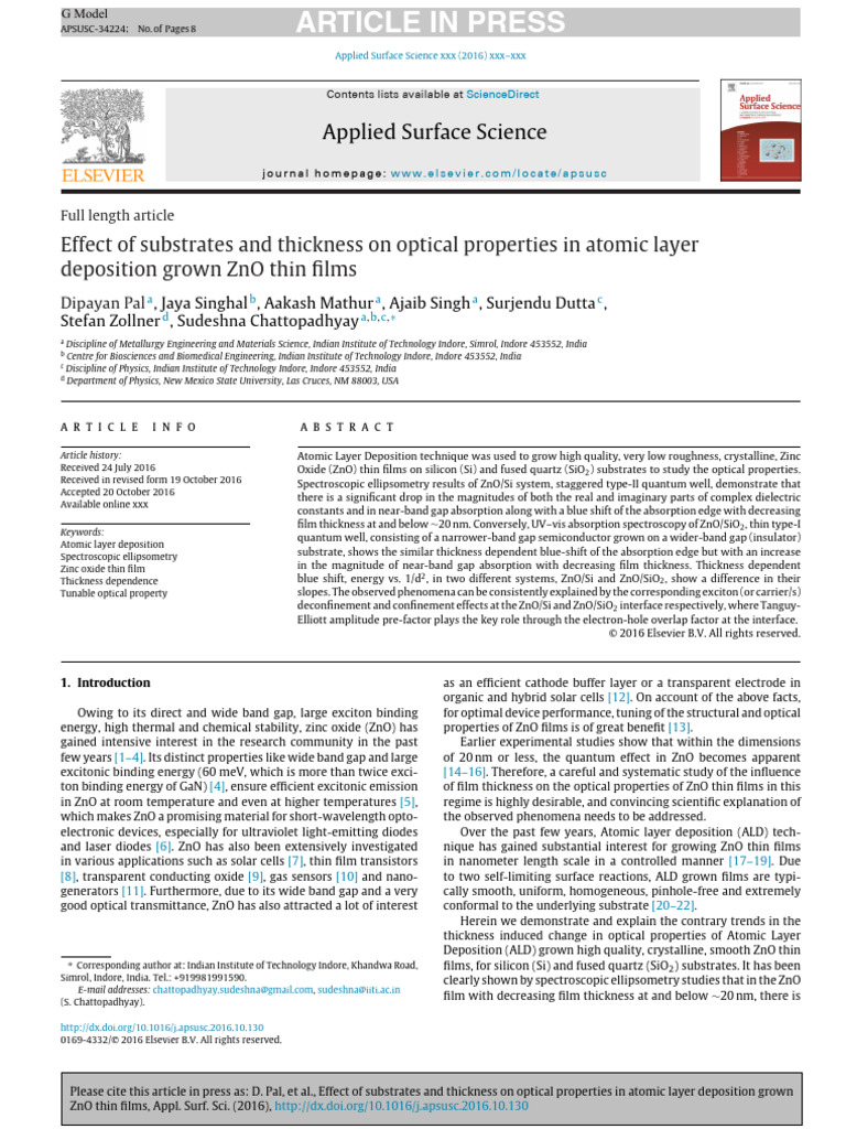 Applied Surface Science - ALD | PDF