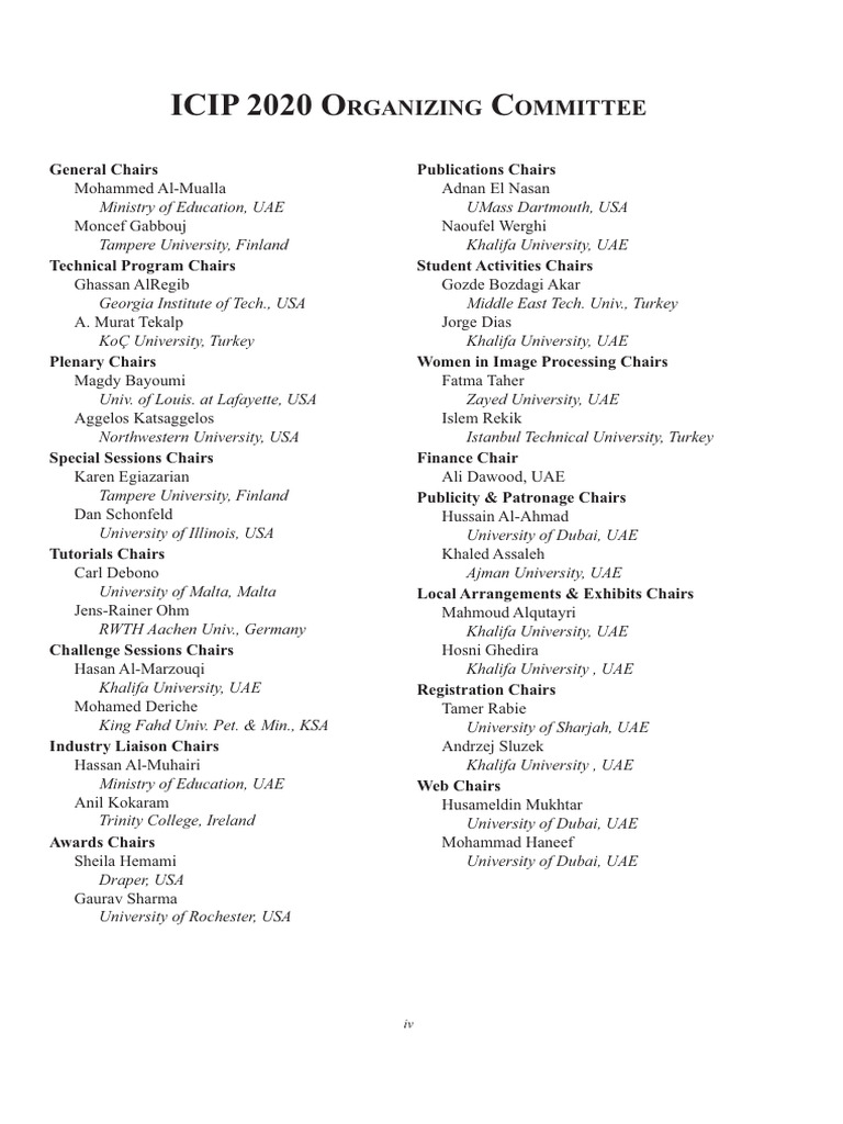 Organizing Committee Pdf