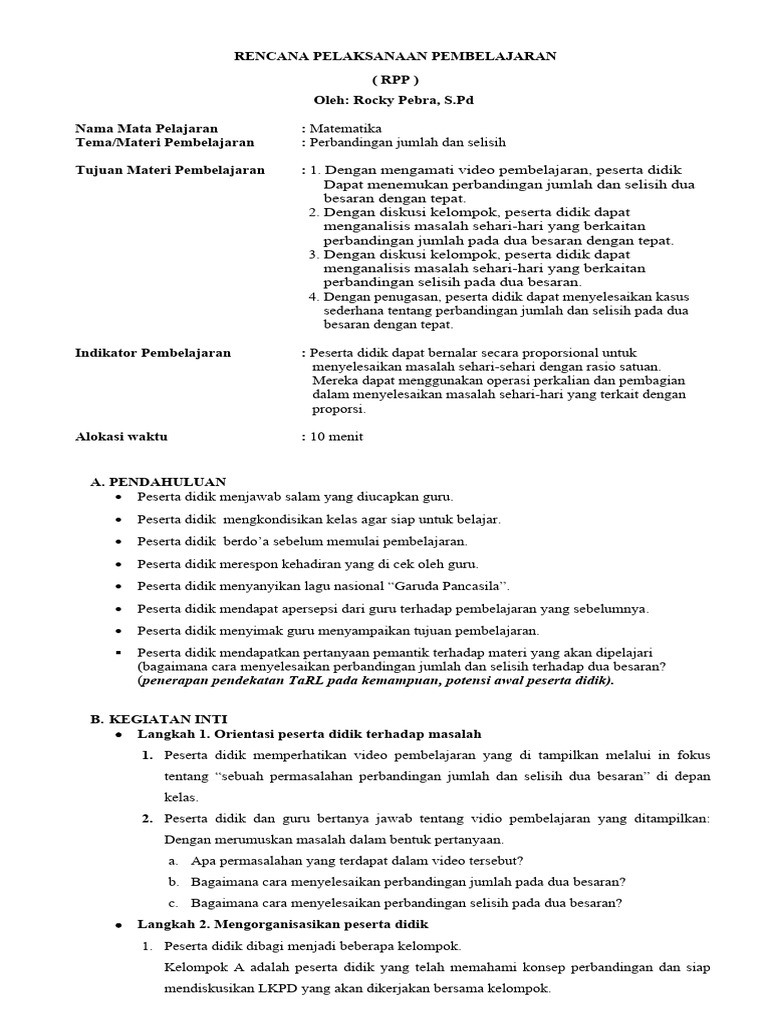 Format RPP CGP 10 REGULER | PDF