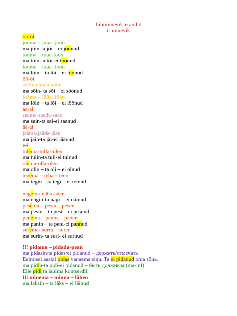 6.Kl Erandid Lihtminevik | PDF