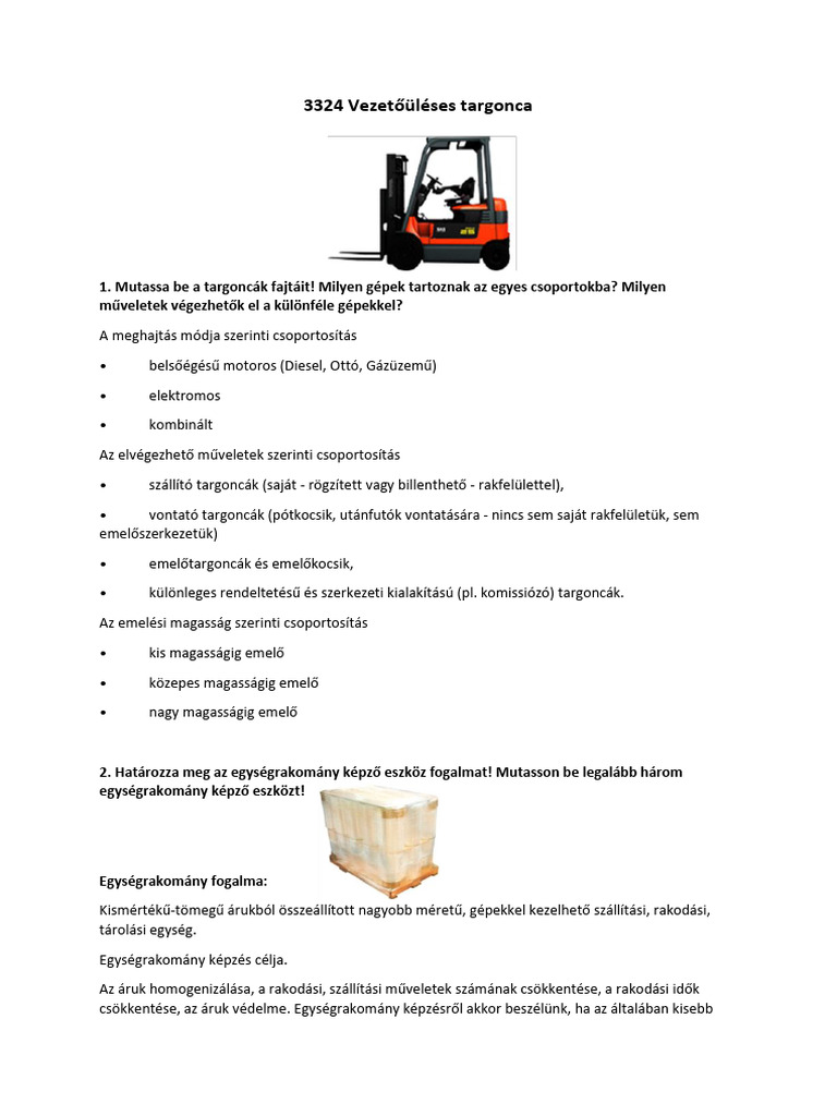 3324 Vezetőüléses Targonca | PDF