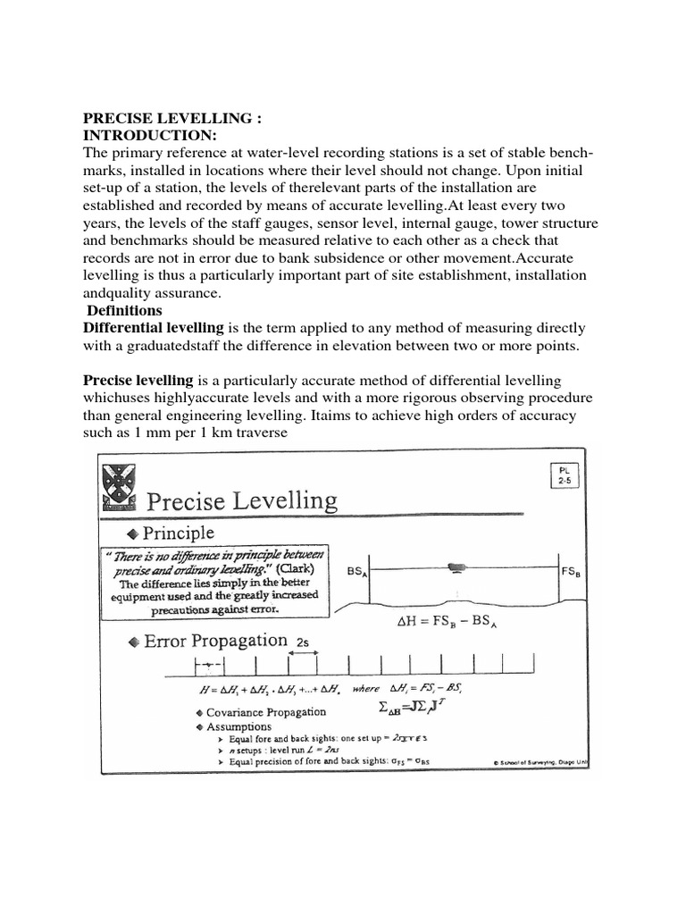Precise Levelling | PDF