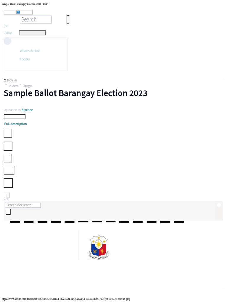 Sample Ballot Barangay Election 2023 PDF | PDF | Social Science | Home ...