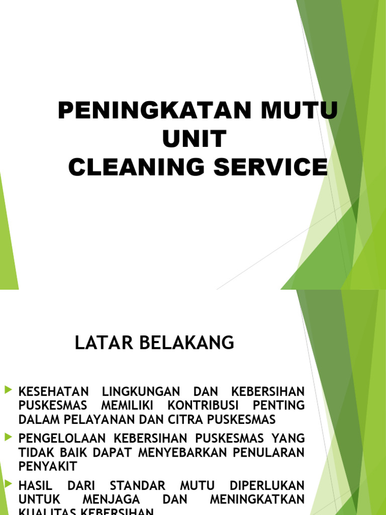 Presentasi Mutu Cleaning Service | PDF | Teknologi & Rekayasa
