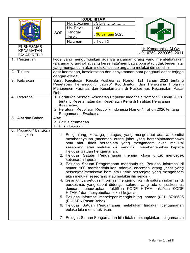 SOP Code Black | PDF