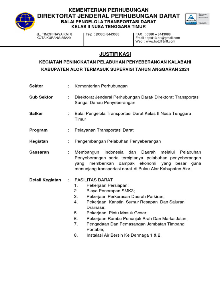 Peningkatan Pelabuhan Kalabahi 2024 | PDF | Sains & Matematika ...