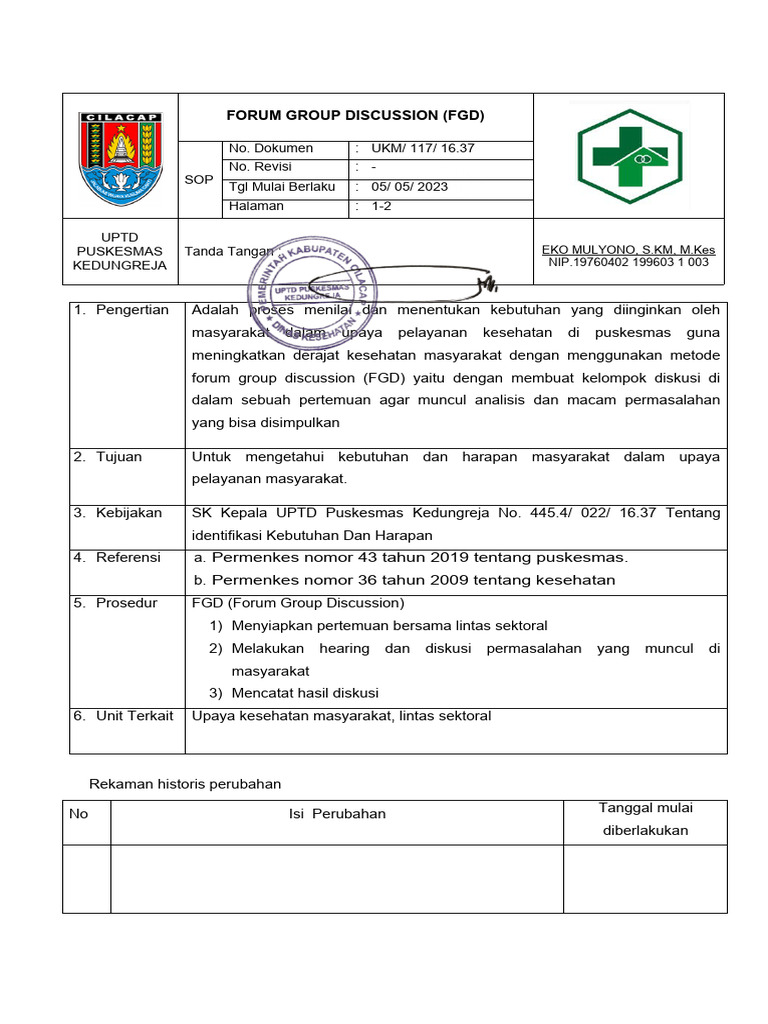 Sop FGD | PDF | Bisnis