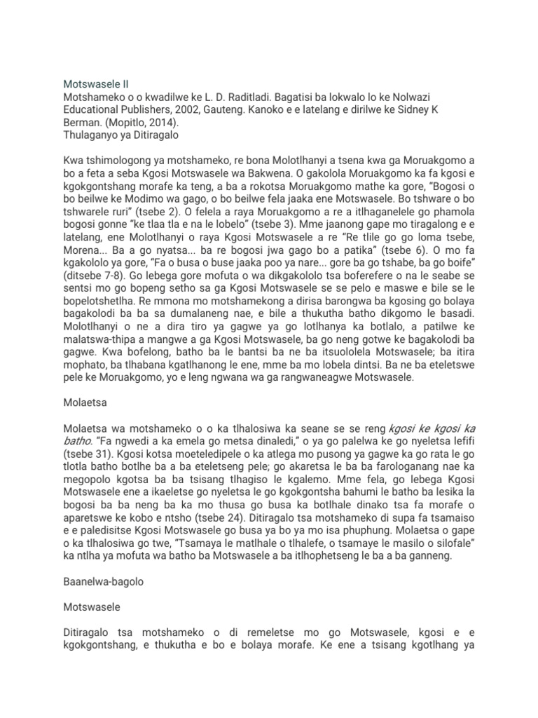 Motswasele II | PDF