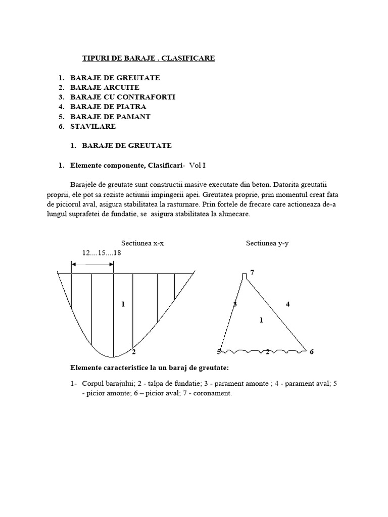 Tipuri de Baraje. Clasificari | PDF
