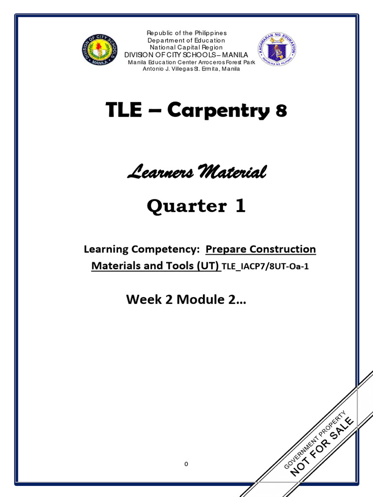 CARPENTRY 8 - Q1 - W2 - Mod2 | PDF
