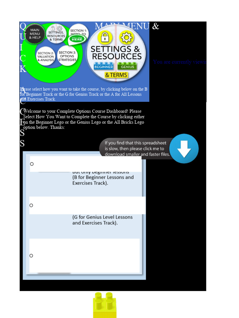 Option Dashboard For Section 1 Pdf Option Finance Put Option 0935