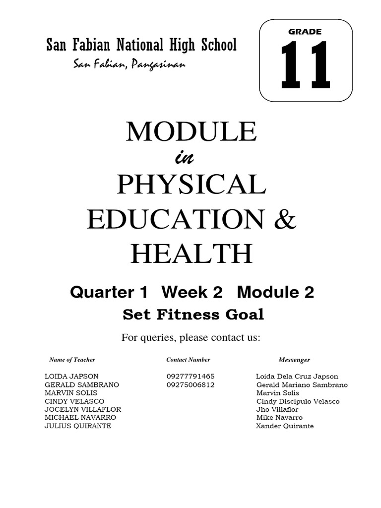 In Physical Education & Health: San Fabian National High School | PDF ...