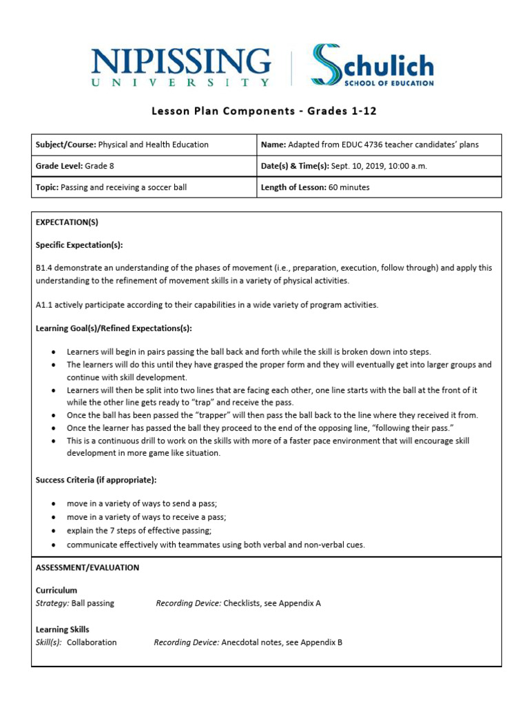 Grade 8 Physical Education Exemplar | PDF | Learning | Classroom Management