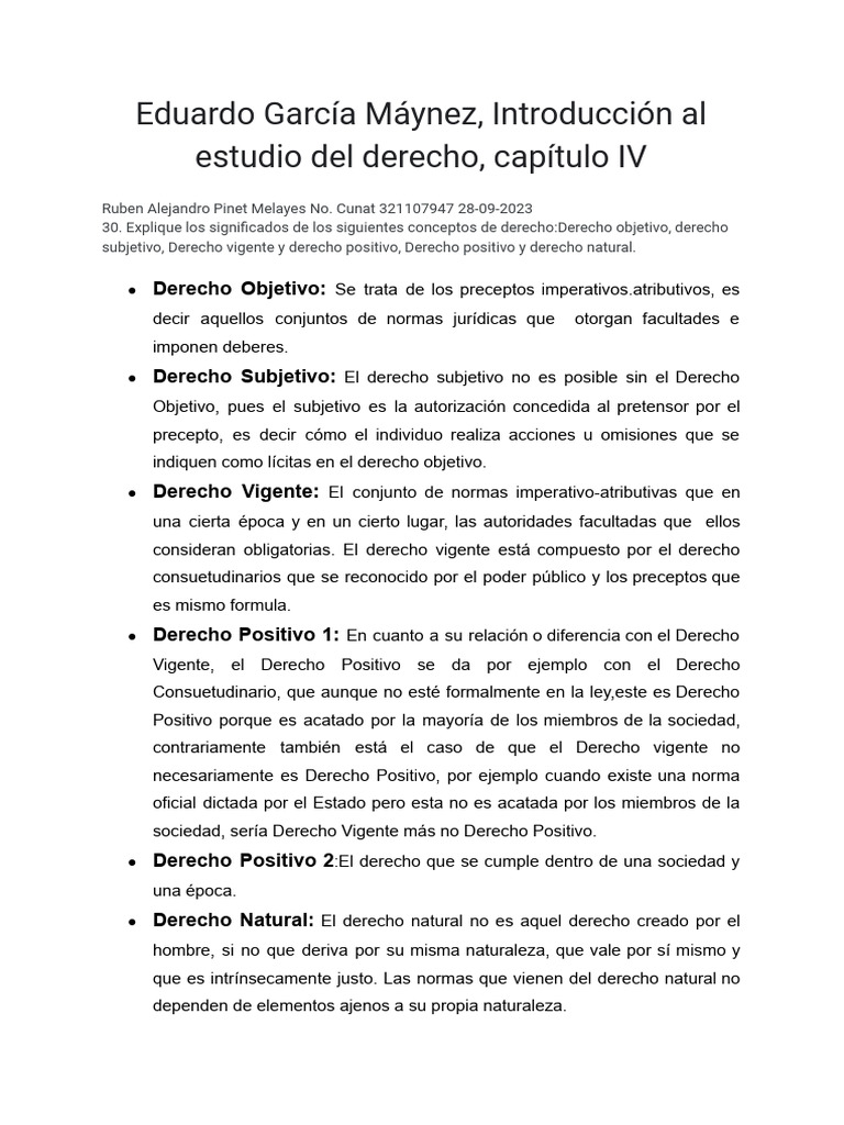 Eduardo García Máynez, Introducción al estudio del derecho, capítulo IV | PDF