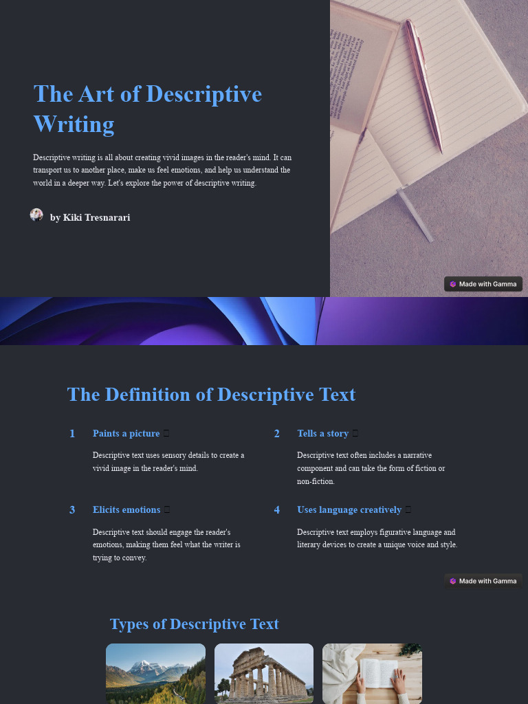 Mastering Descriptive Writing Techniques | PDF