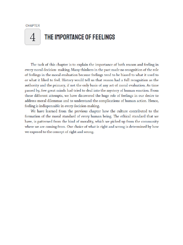 Part 2 - Chapter 4 The Importance of Feelings | PDF