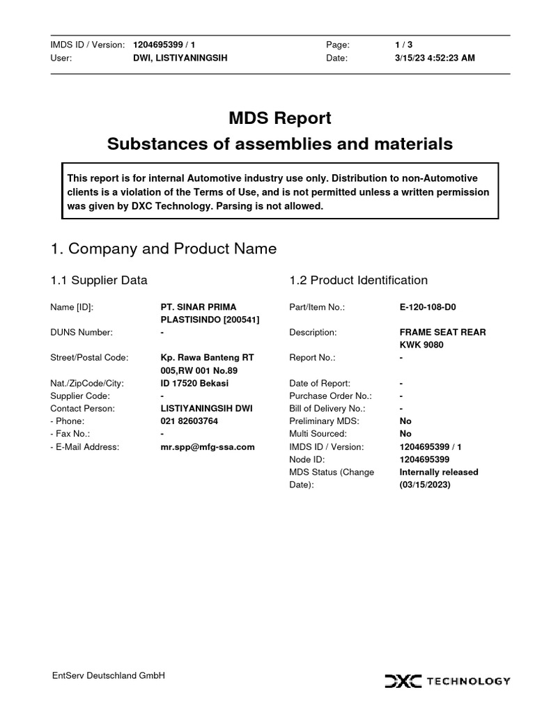 Automotive MDS Report | PDF