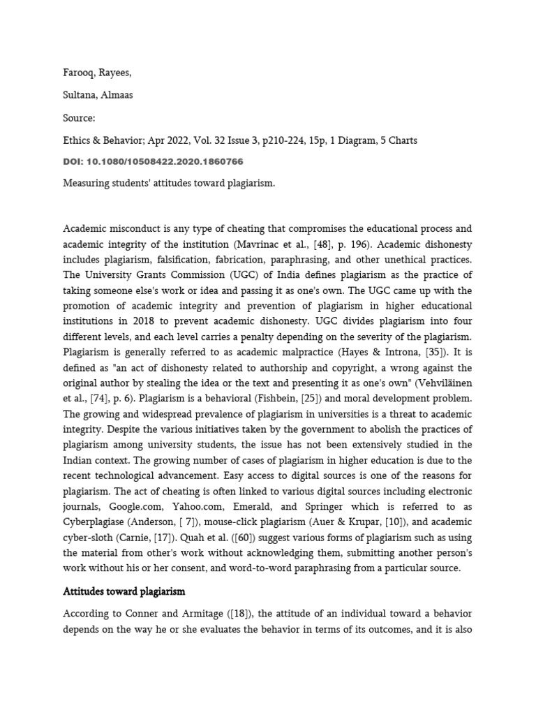 Research Paper | PDF | Plagiarism | Academic Dishonesty