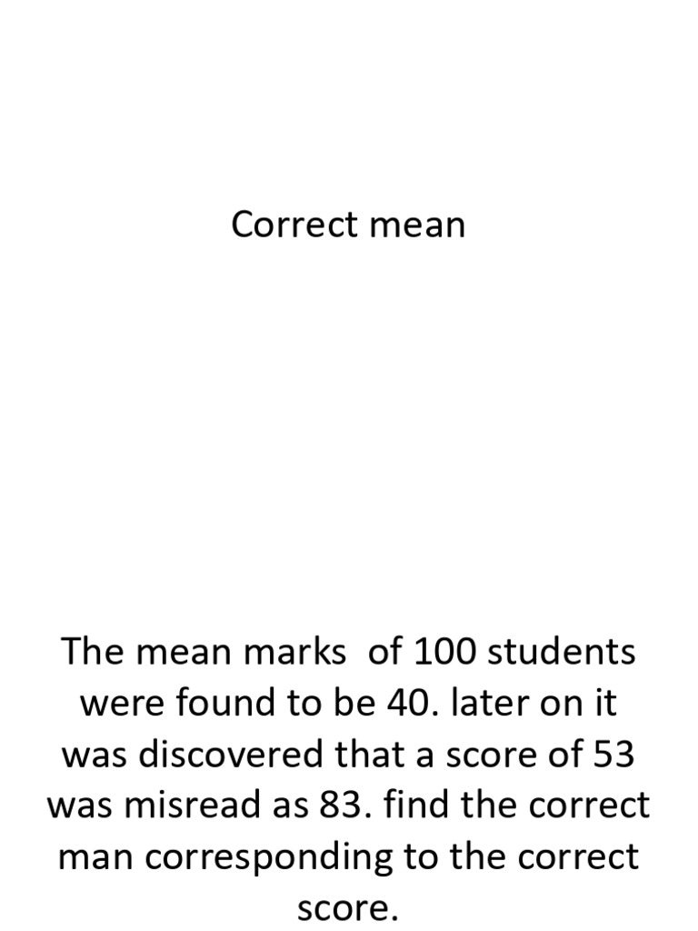 Correct Mean &combined Mean | PDF