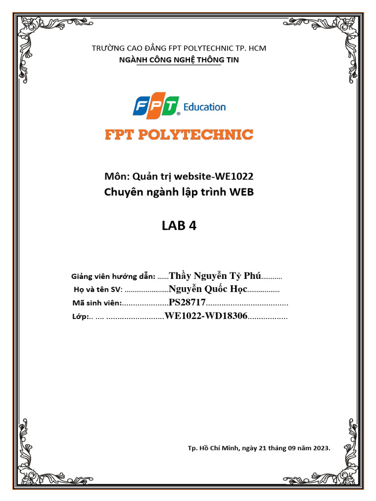 Ps28717 NguyenQuocHoc Lab4 | PDF