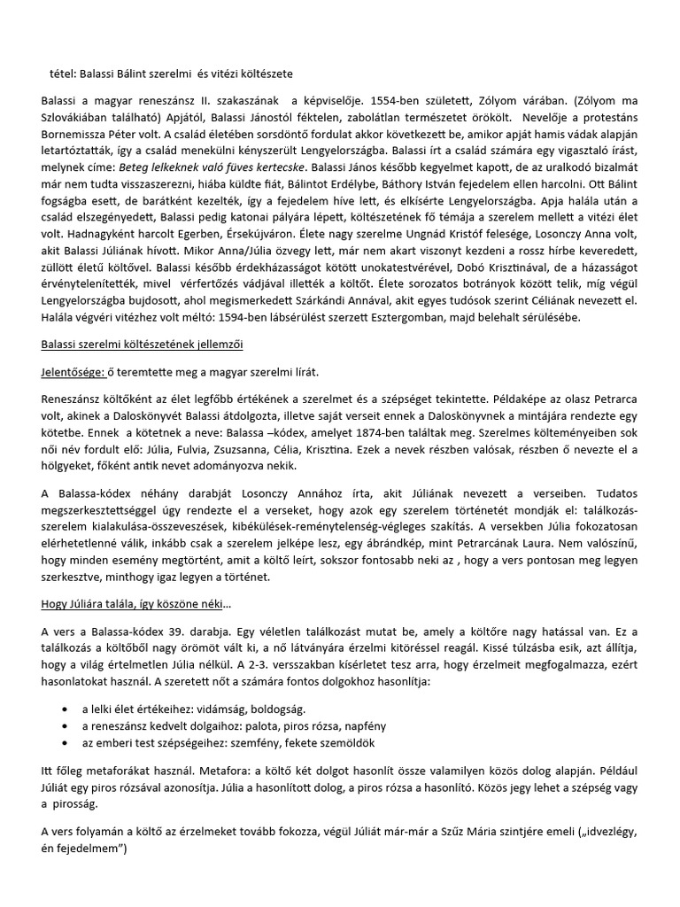 Balassi Balint | PDF