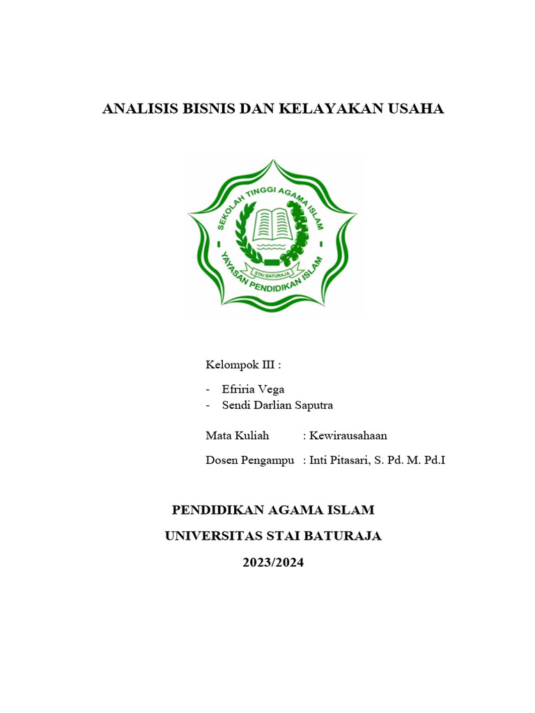 Makalah Analisis Bisnis Dan Kelayakan Usaha PDF | PDF
