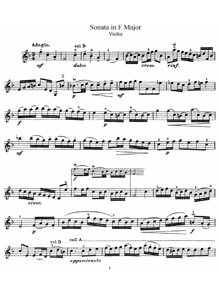 Handel Sonata Za Violinu u F-duru - Dionica | PDF