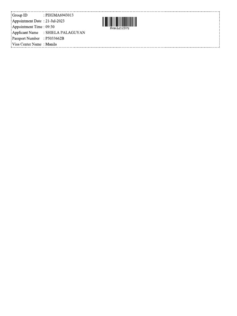 Vfs Appointment | PDF