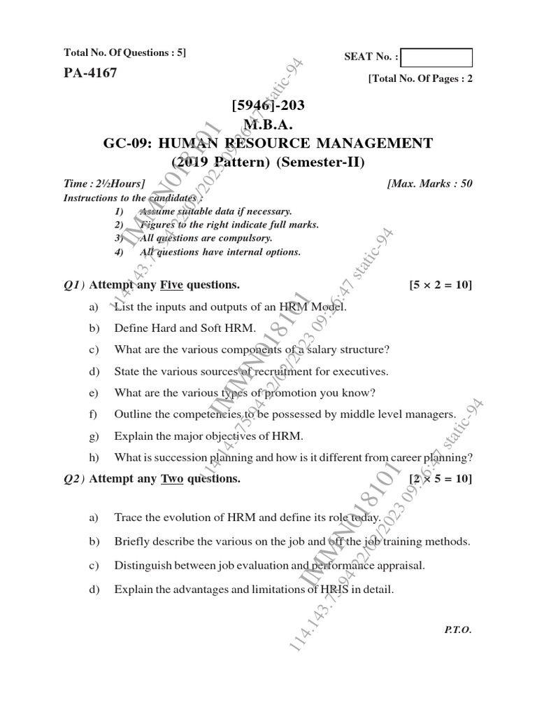 203 Human Resource Management | PDF