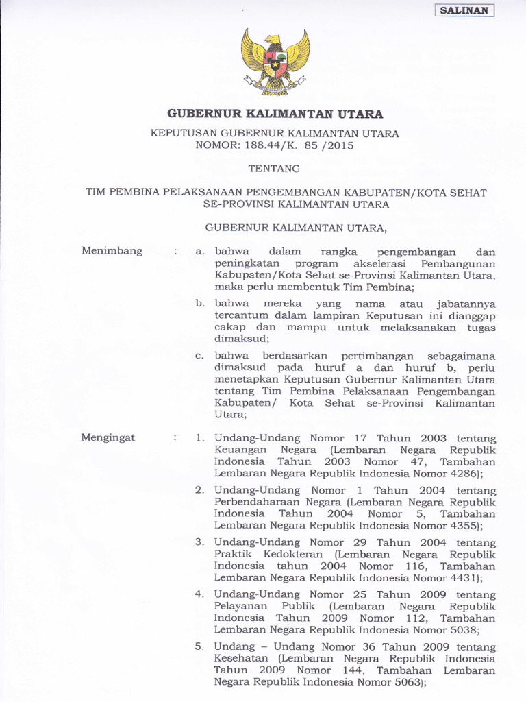 SK Gub Kaltara KKS | PDF