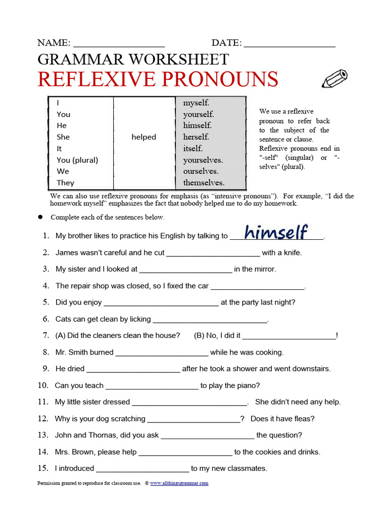 Reflexive pronouns | PDF