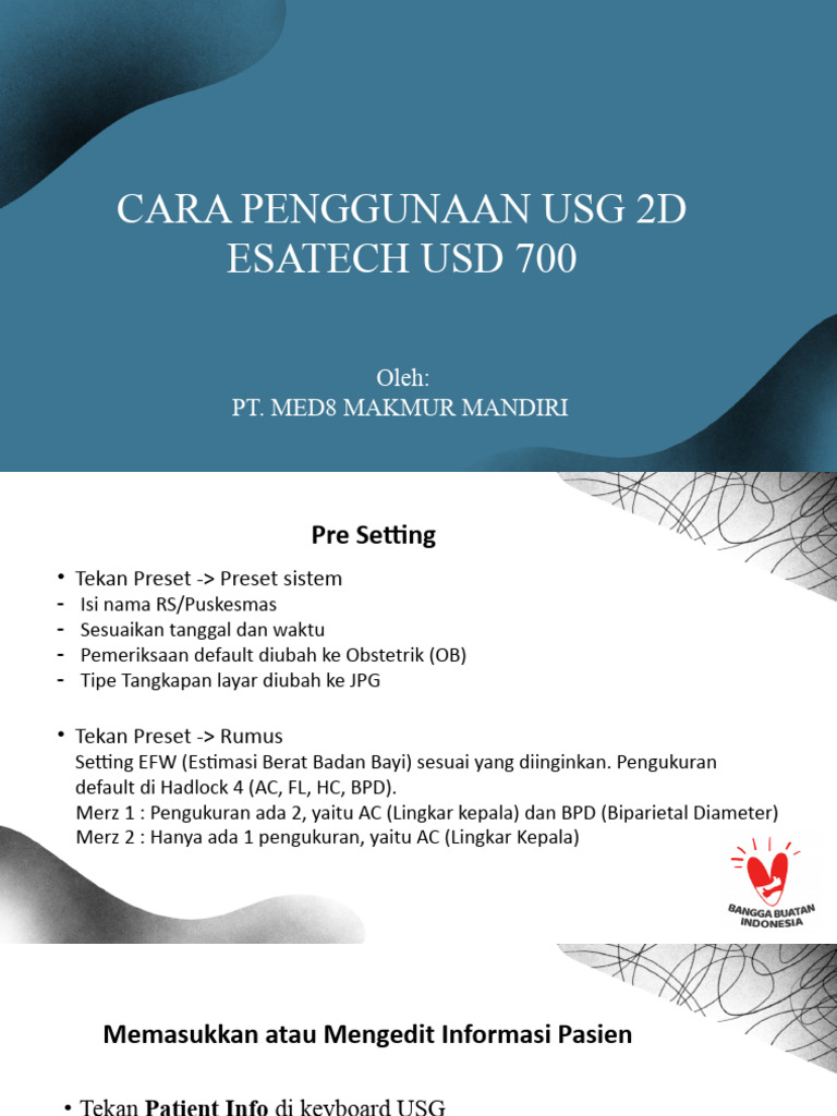 Cara Penggunaan USG USD 700 | PDF