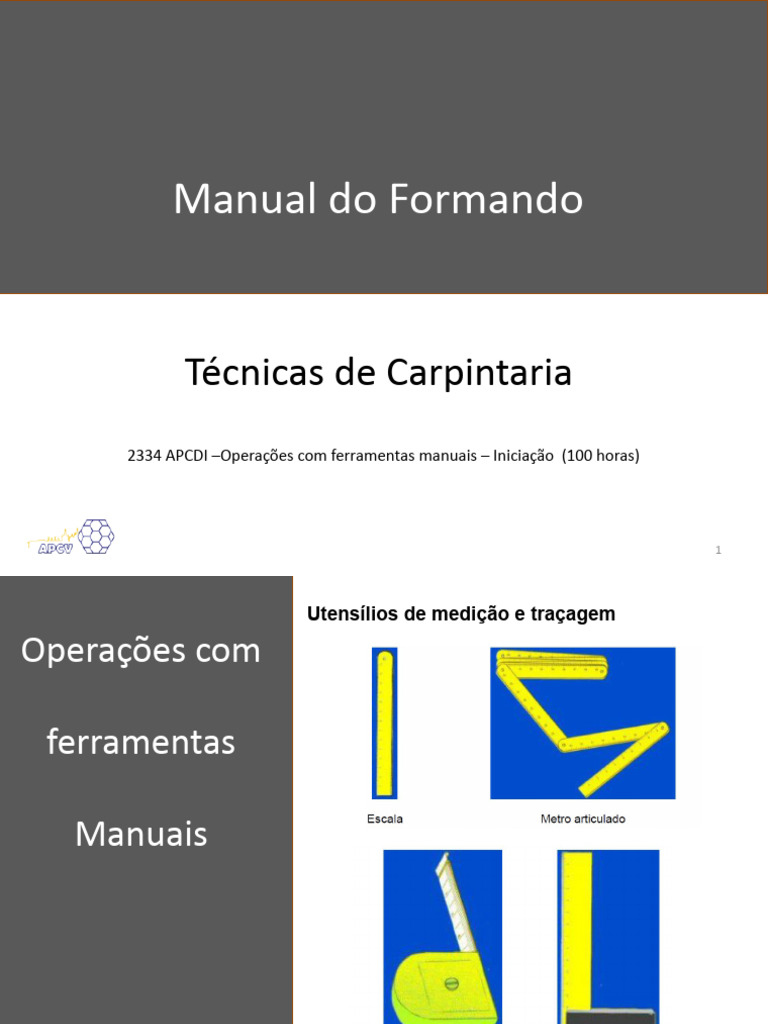 2334 - Operações Com Ferramentas Manuai - INICIAÇÃO | PDF