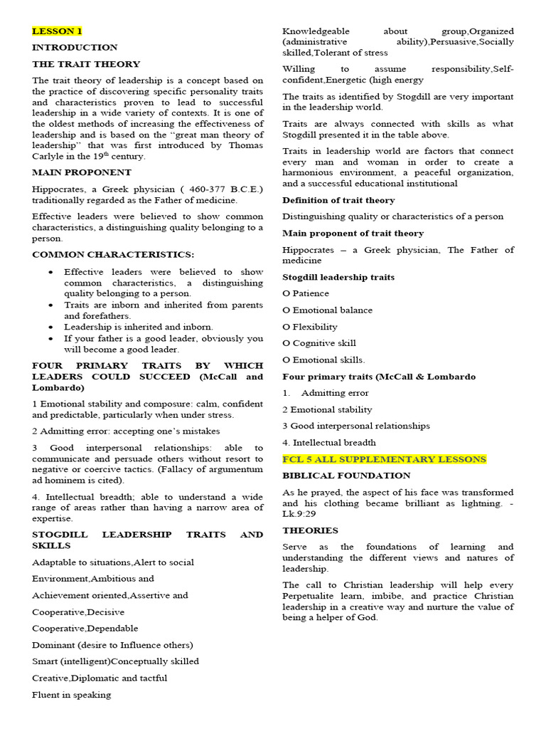 FCL PRELIM 3RD YEAR LESSON (1) | PDF