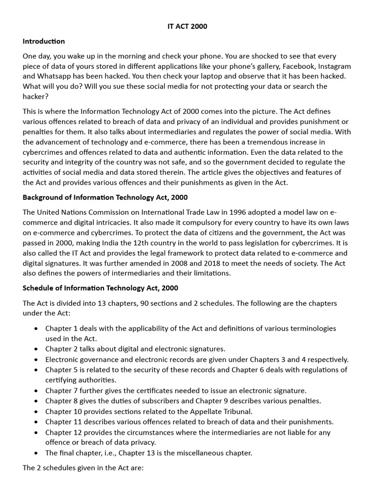 It Act 2000 | PDF