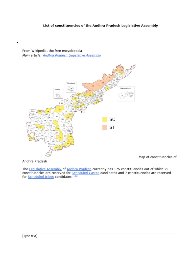 Andhra Pradesh Assembly Seats | PDF