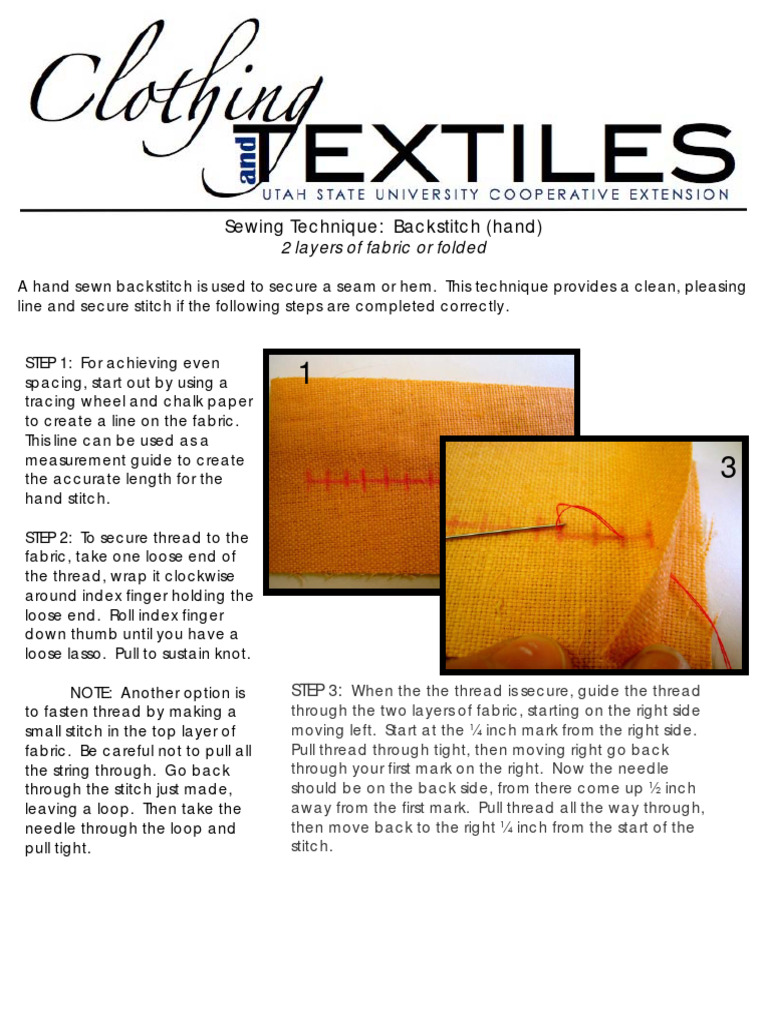 Sewing Technique Backstitch Hand Pdf